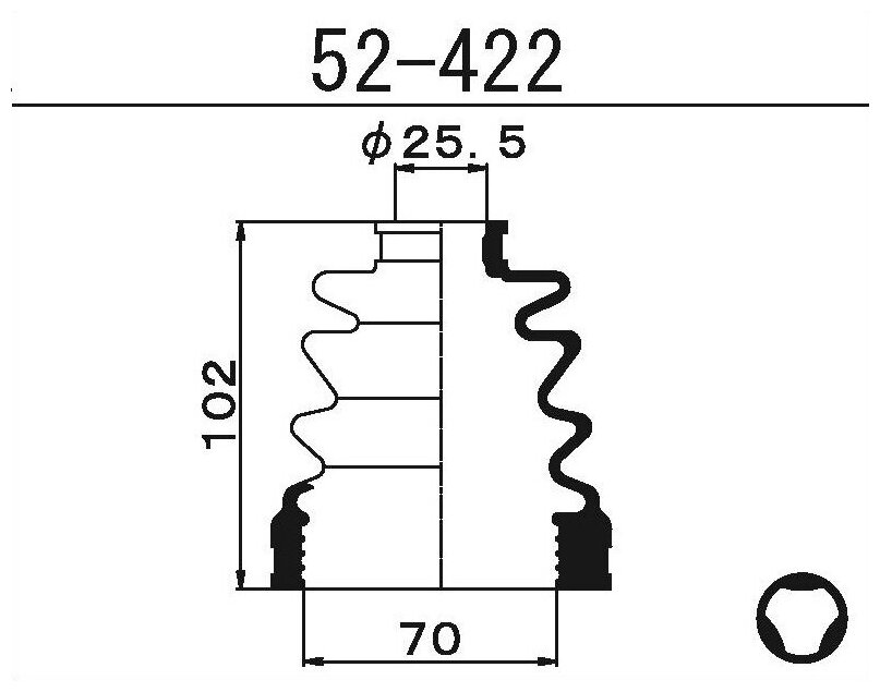 Пыльник шруса внутреннего Maruichi 52-422