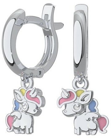 Серьги, серебро, 925 проба, родирование