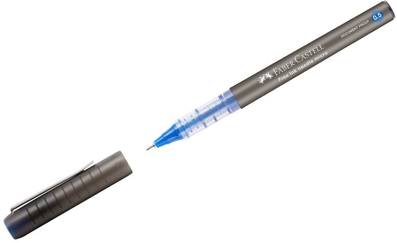 Комплект 36 шт, Ручка-роллер Faber-Castell "Free Ink Needle" синяя, 0.5мм, одноразовая