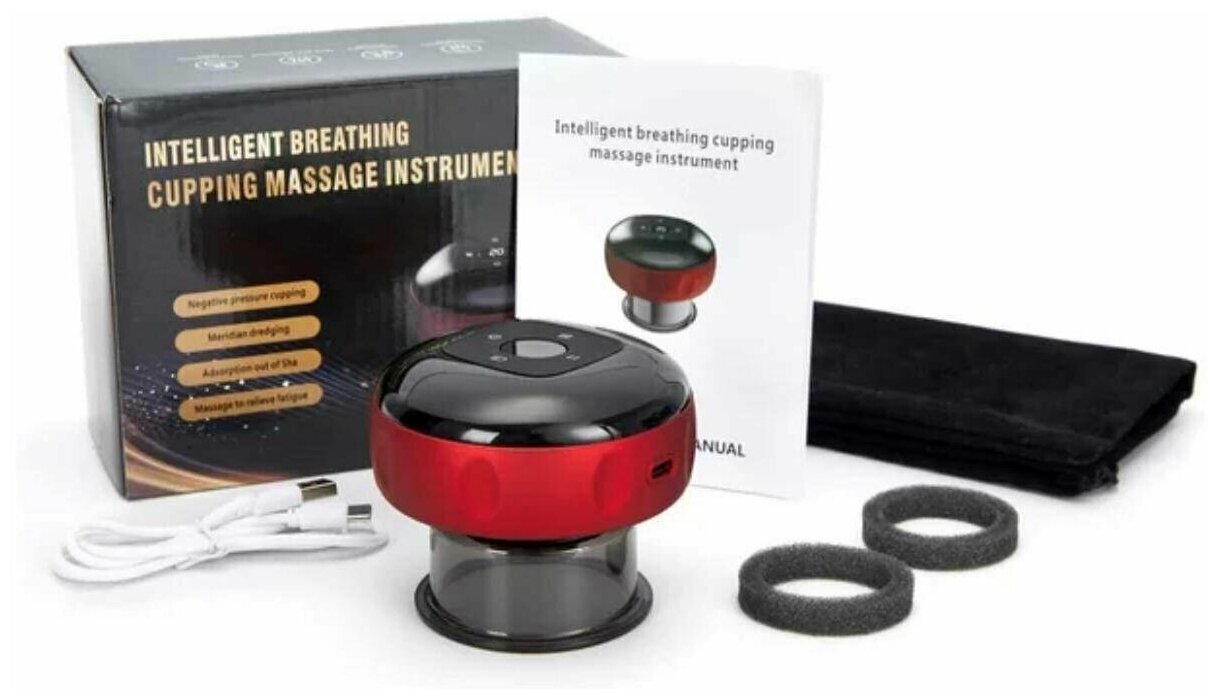 Вакуумный массажер для тела с подогревом / Лимфодренажный / Электрический / Антицеллюлитная банка