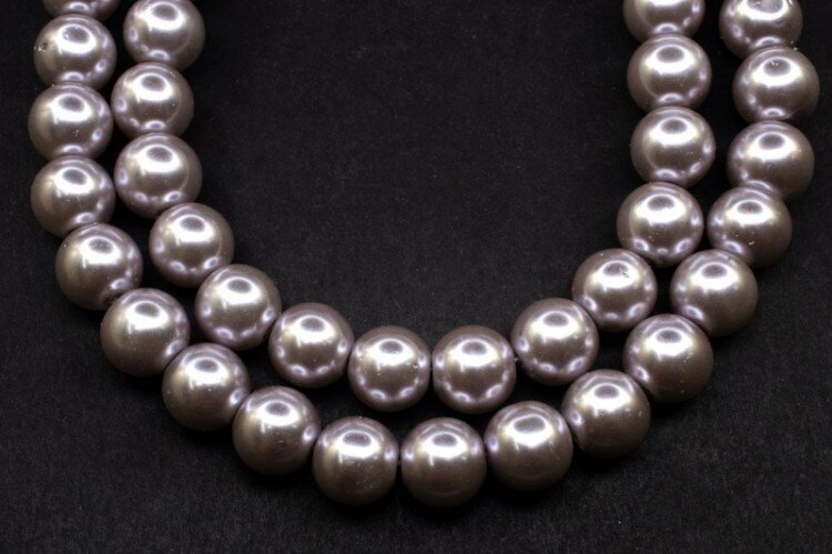 Жемчуг искусственный 10мм, отверстие 1мм, цвет сиреневый, 515-022, 1 нить (около 40см, около 40шт)