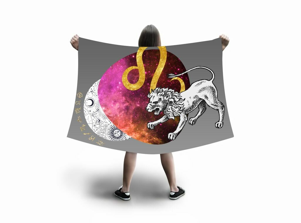 Флаг со знаком зодиака Лев №13