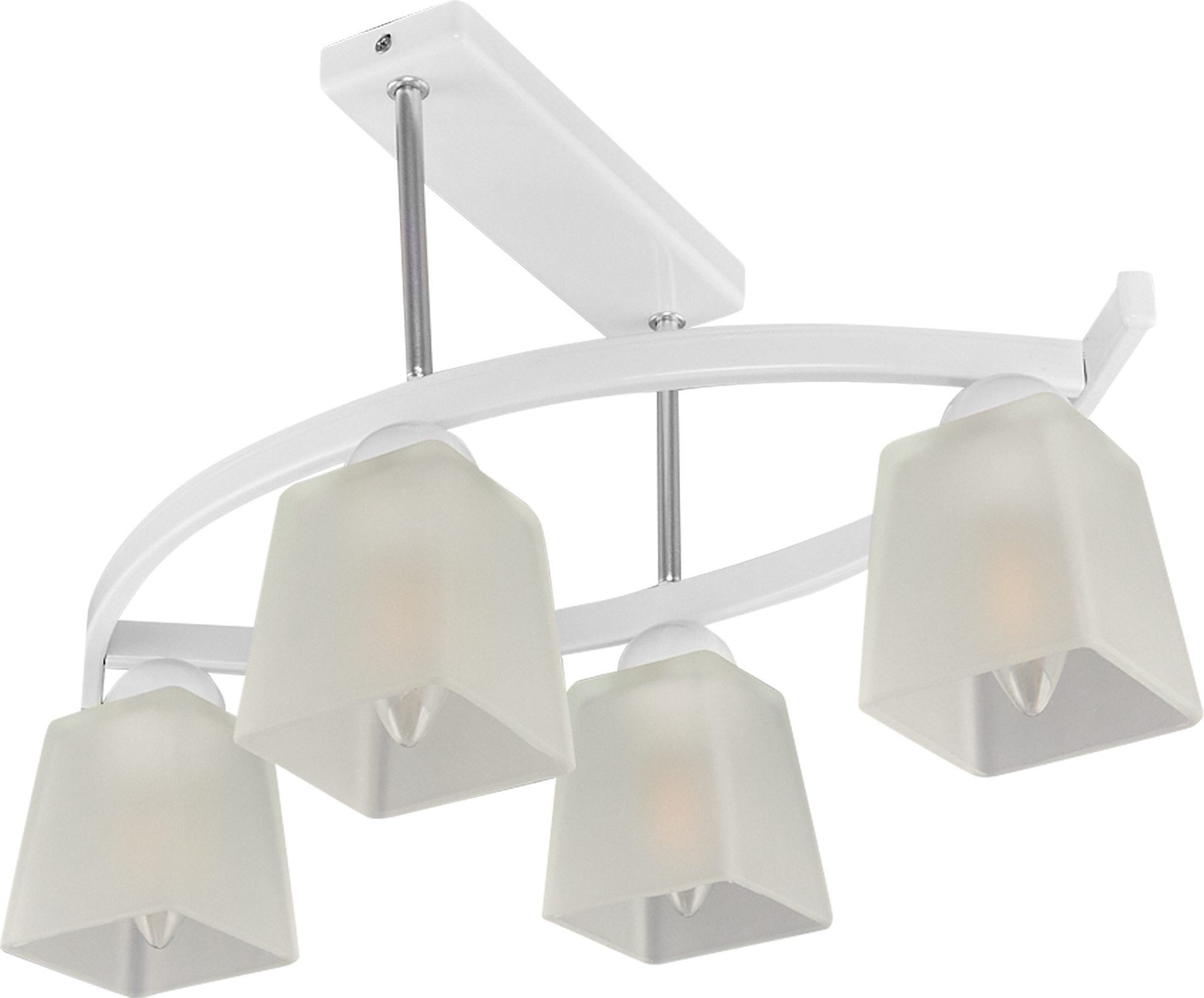 Люстра потолочная Люкс 4 лампы 18 м² цвет белый/белый