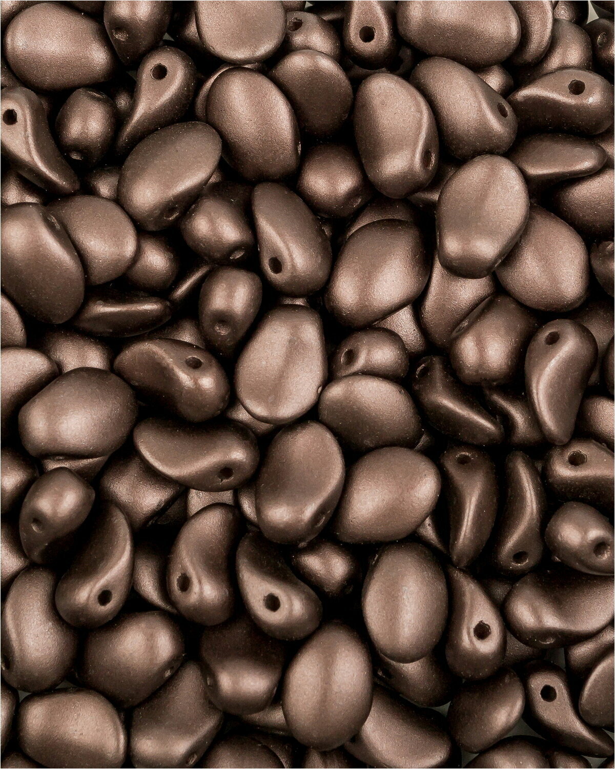 Стеклянные чешские бусины, Tulip Petals, 6х8 мм, цвет Alabaster Pastel Dark Brown, 10 шт.