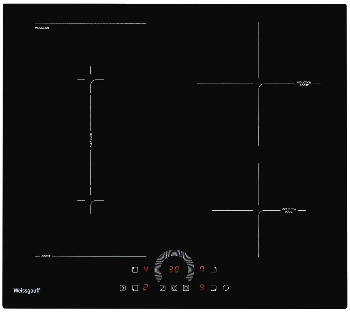 Индукционная варочная панель Weissgauff HI 643 BFZC, черный