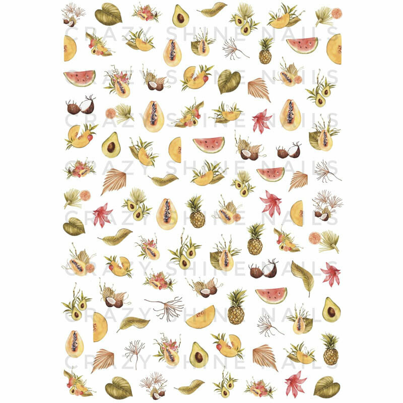 Слайдер-дизайн Crazy Shine Nails №2055 Тропические фрукты