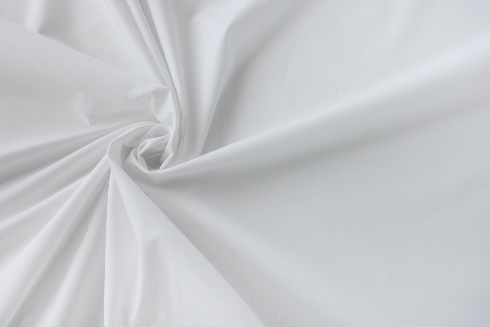Ткань белый поплин с эластаном, ширина 1.54 м