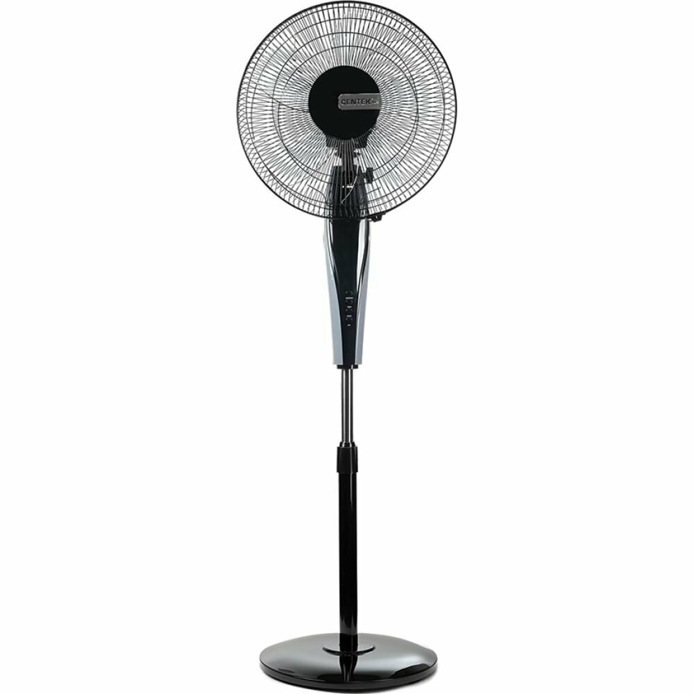 Напольный вентилятор Centek (черный) 65Вт, Пульт ДУ, LED, 1.3м, 43см, таймер, тяжелая база, CT-5010, устанавливается