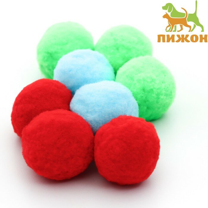 Пижон Набор плюшевых шариков, 8 шт, цвет микс