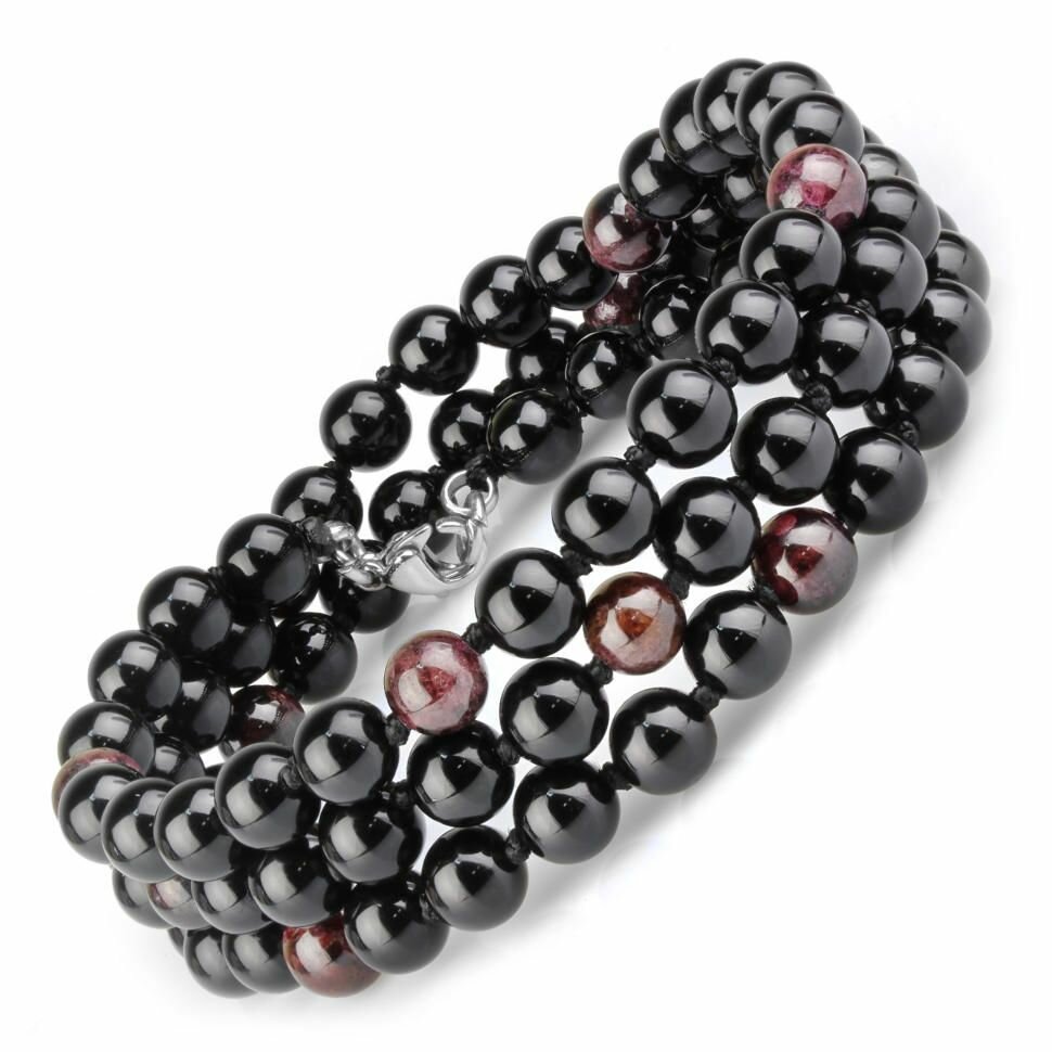 Браслет, агат, гранат