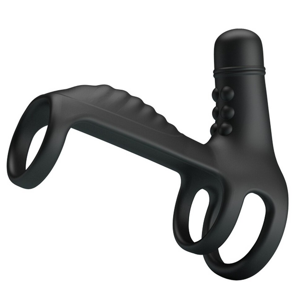 Насадка кольца на пенис с вибрацией Pretty Love черный 11 см