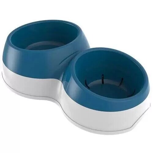 BAMA PET миска для собак двойная CIOTOLOTTO M 1500-1200 мл 44х57х12h см, синяя