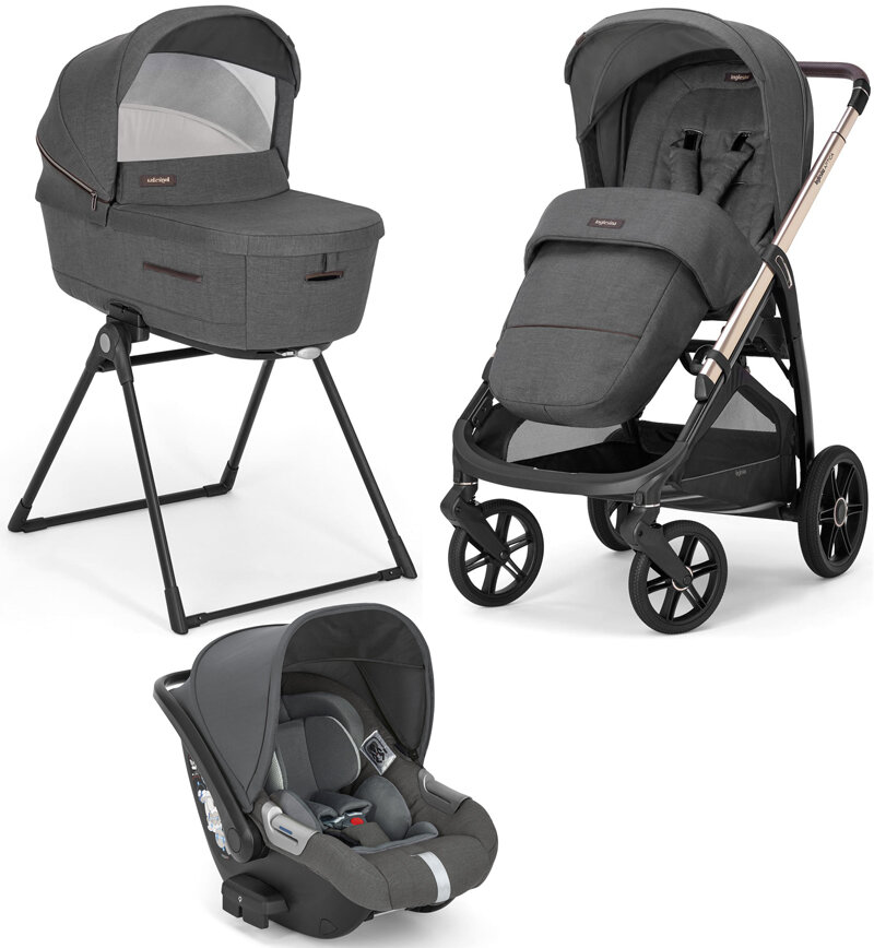 Коляска для новорожденных 3 в 1 Inglesina Aptica Velvet Grey автокресло Darwin, всесезонная, детская коляска, серая