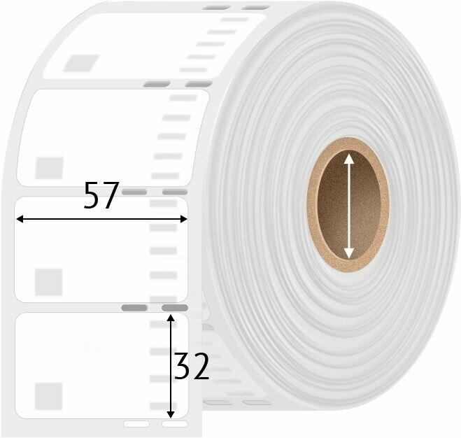 Этикетка самоклеящаяся 57х32 (рядов 1 по 1000 шт) (1 шт) DYMO в рулоне, IQ code