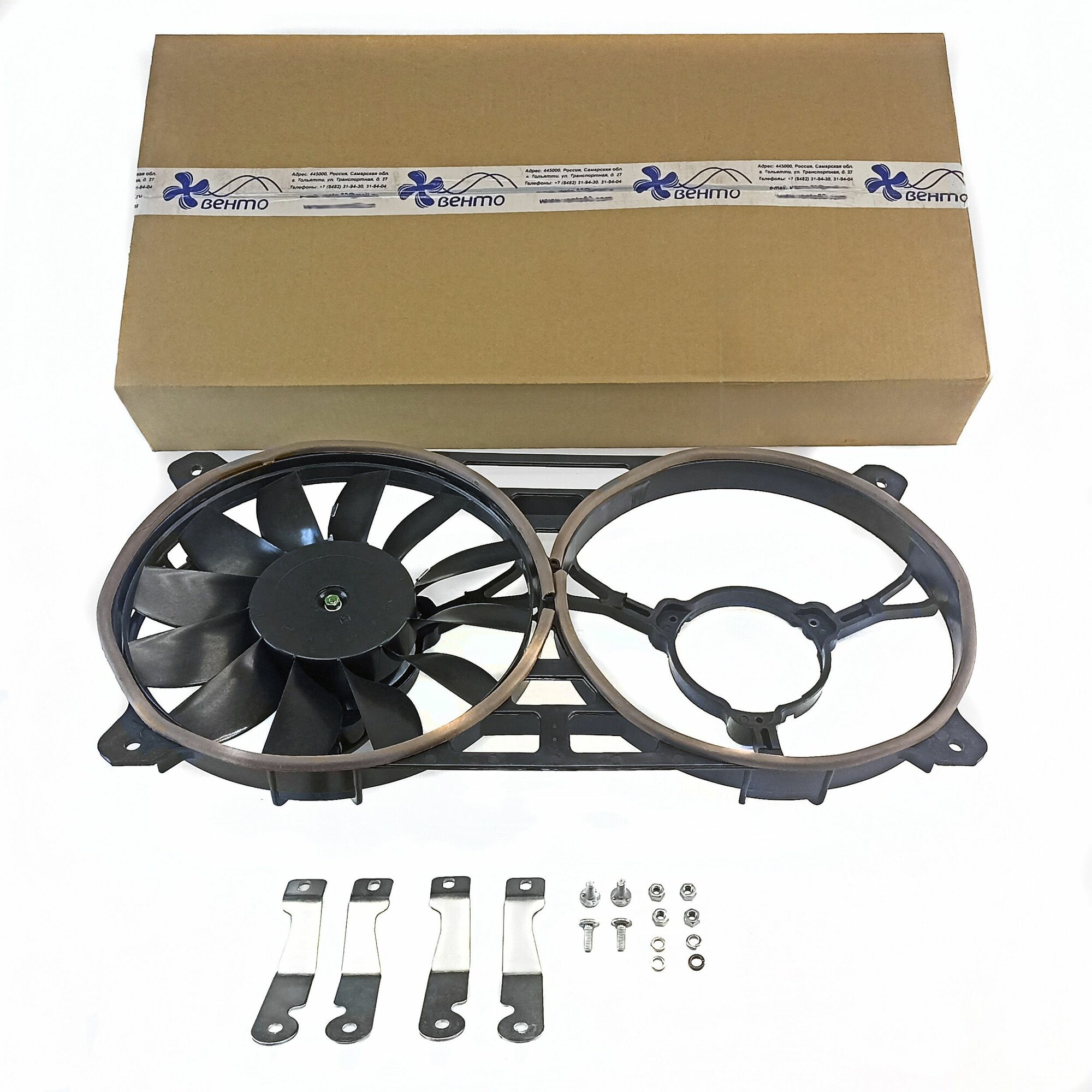 Электровентилятор для а/м УАЗ Патриот с 2014 года с для двигателя 40905 / 40906, с кондиционером, двойной с одним вентилятором