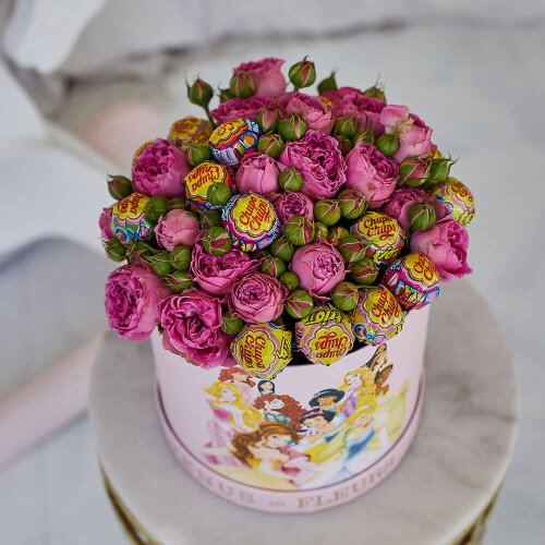 Букет Venus in Fleurs, "Детский букет №54", роза, розовый, 25 см