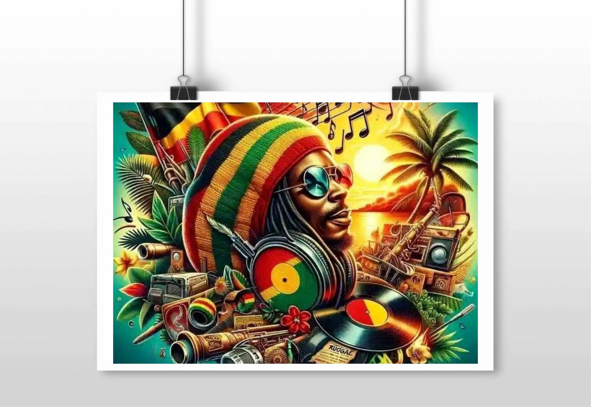 Плакат формата А3 с принтом "Боб Марли"