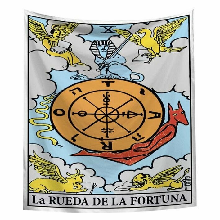 Гобелен на стену Таро - Колесо Фортуны 95х73см