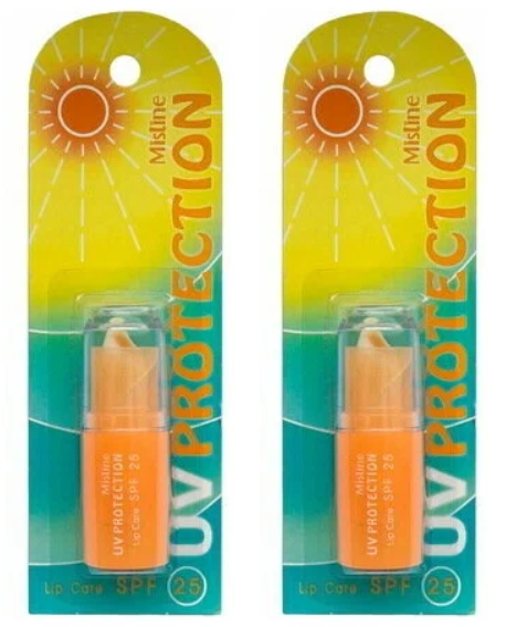 Помада-бальзам Mistine, гигиеническая, с защитой от солнца, 2 шт.