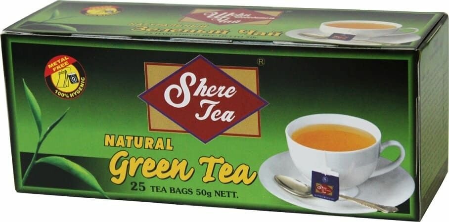 Shere Tea Чай зеленый, 25 пакетиков по 2 г