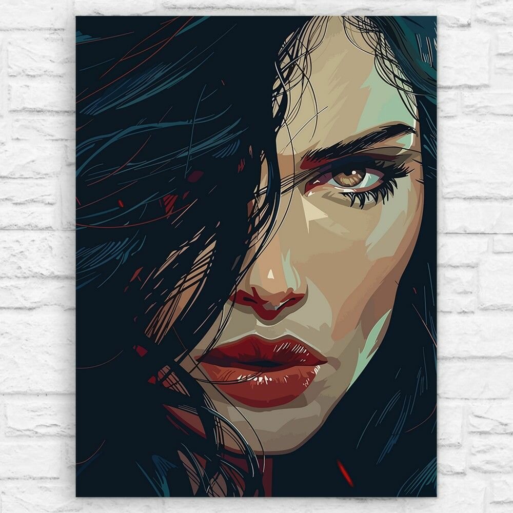 Картина по номерам на холсте игра Ведьмак 3 (Witcher, Йеннифер, PS, PC, XBOX, SWITCH) - 15181 В 60x80