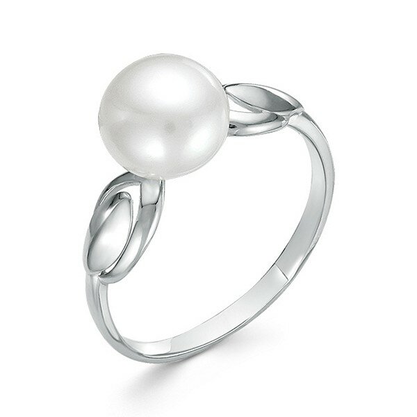 Кольцо, серебро, 925 проба, родирование, жемчуг