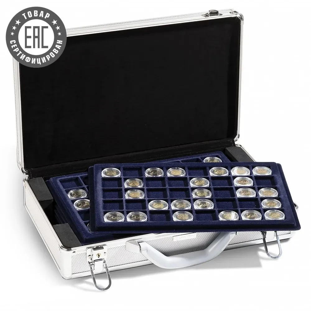 Чемодан KO3/Q33 с планшетами для монет 2 евро. Leuchtturm, #343105