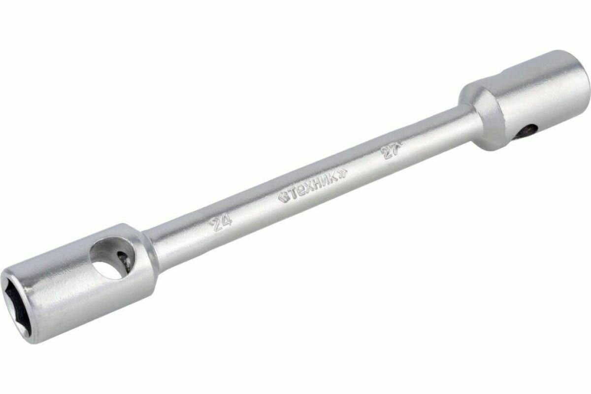 Баллонный ключ "Техник" (24мм и 27мм) длина 330мм, D-20 мм, 40Х, цинк (23531)