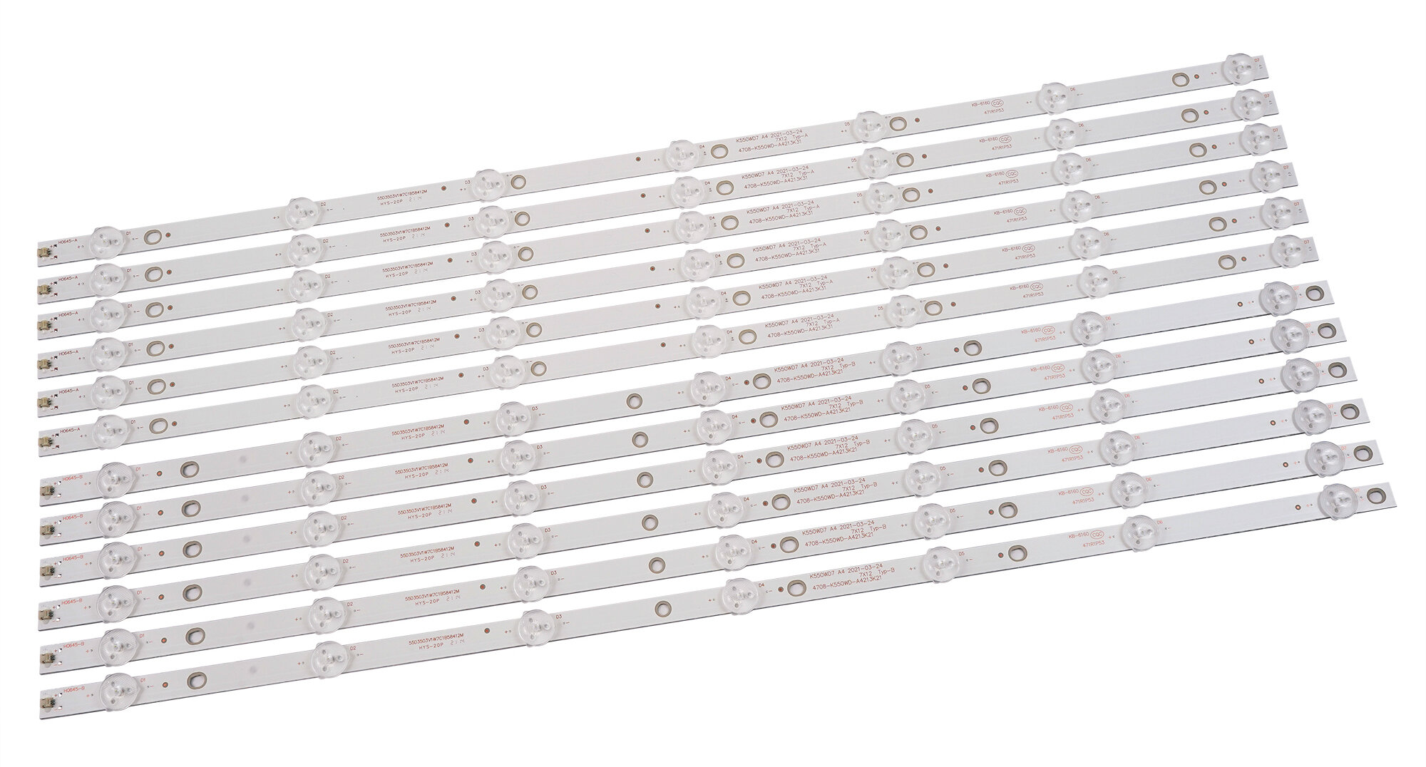 Светодиодная подсветка для 55' Philips 4708-K550WD-A4213K31, 4708-K550WD-A4213K21, K550WD7 A4 (6A+6B) (7 led) 12шт