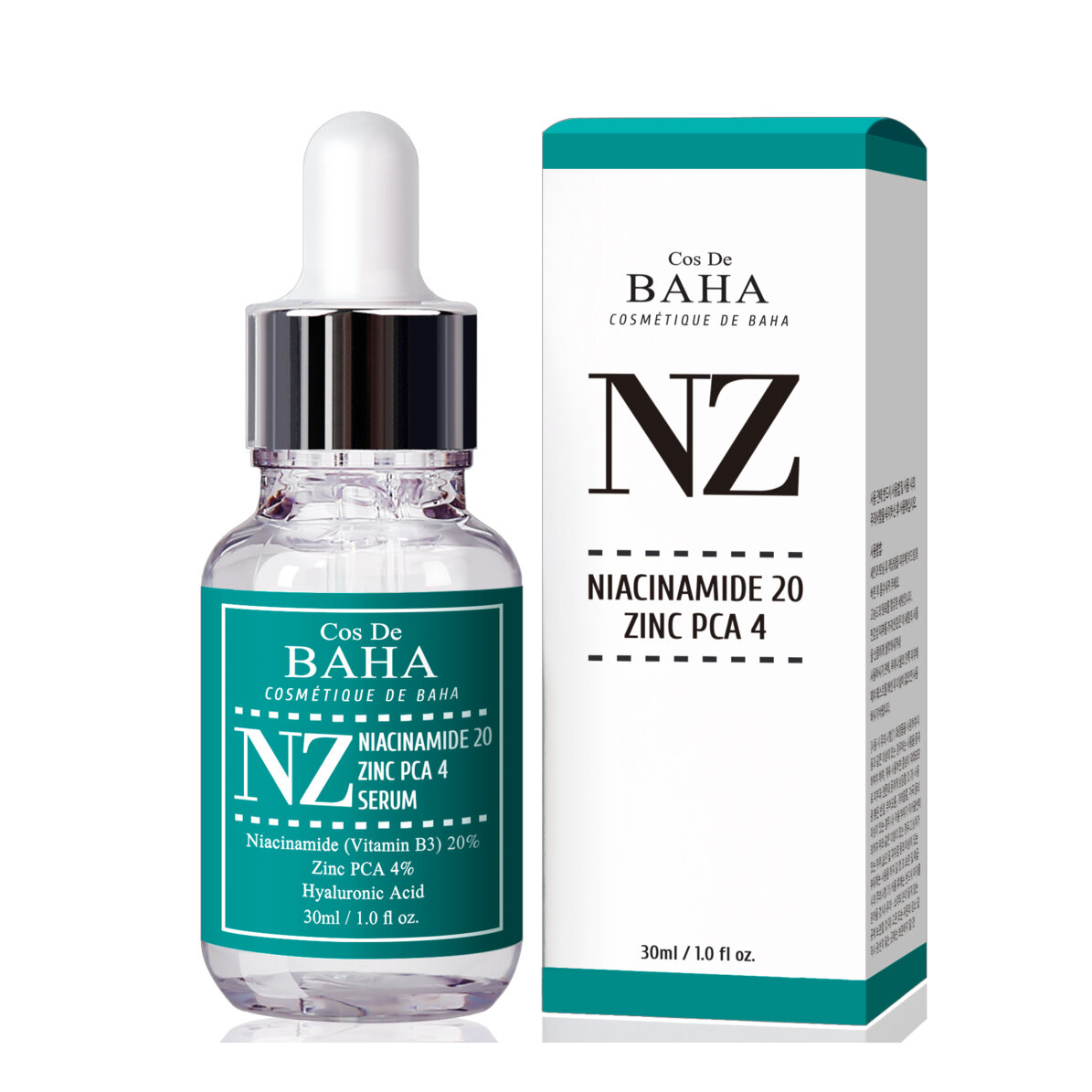 Cos De BAHA Сыворотка укрепляющая для сужения пор - Niacinamide 20 zinc pca 4 (NZ), 30мл