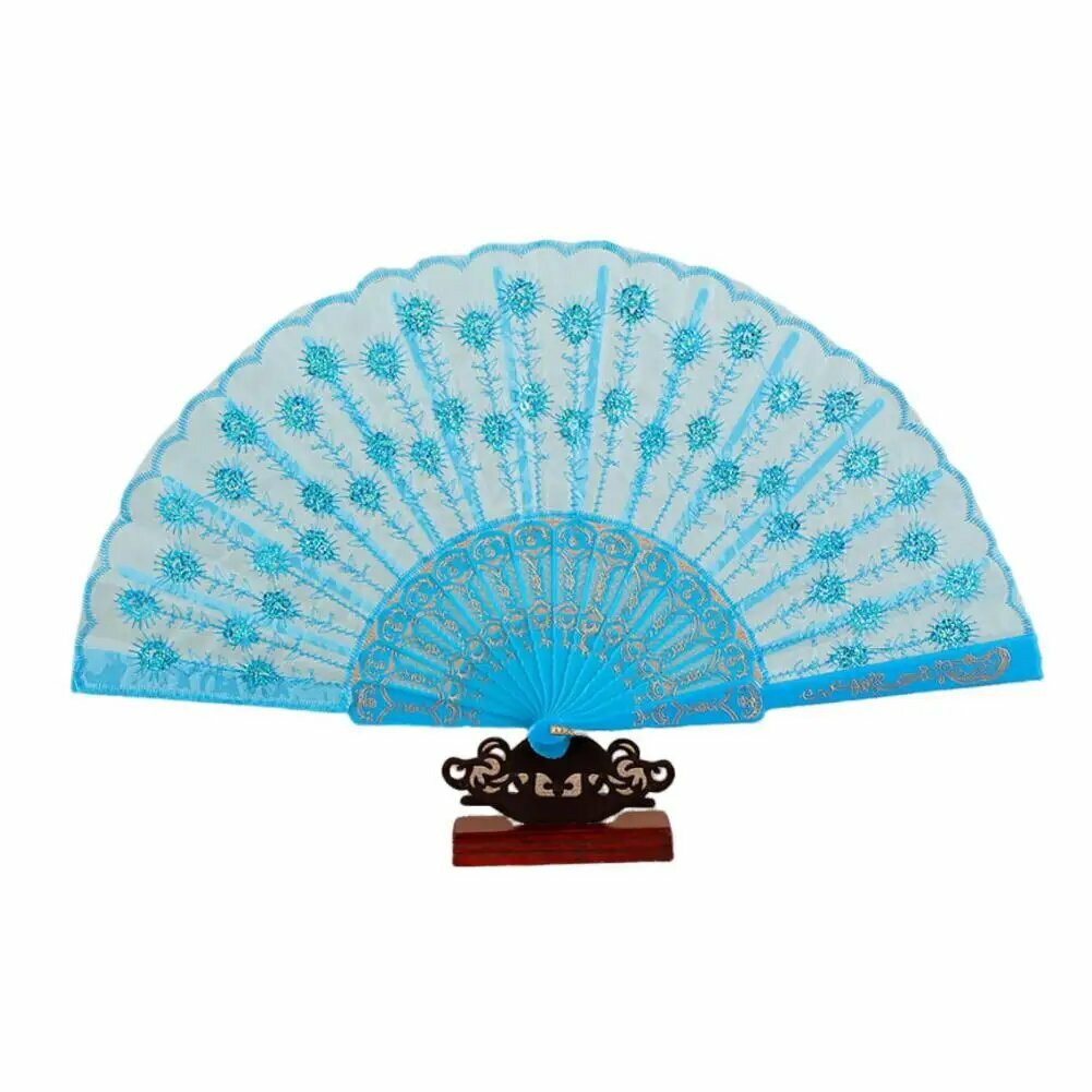 Складной веер в китайском стиле для танцев с павлином Портативный традиционный веер Ручные веера с павлином Складные танцевальные веера Декоративные веера