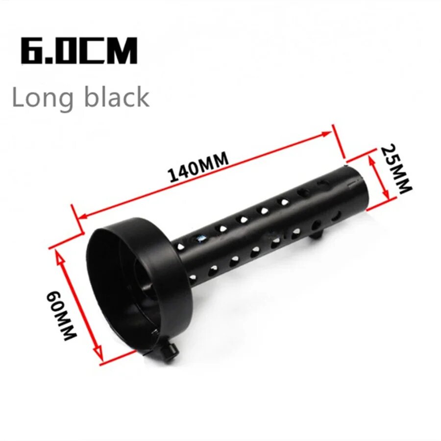 Глушитель выхлопа мотоцикла DB Killer глушитель железный элиминатор звук регулируемая универсальная перегородка 35 мм/42 мм/45 мм/48 мм/60 мм Черный, 6.0 Long black