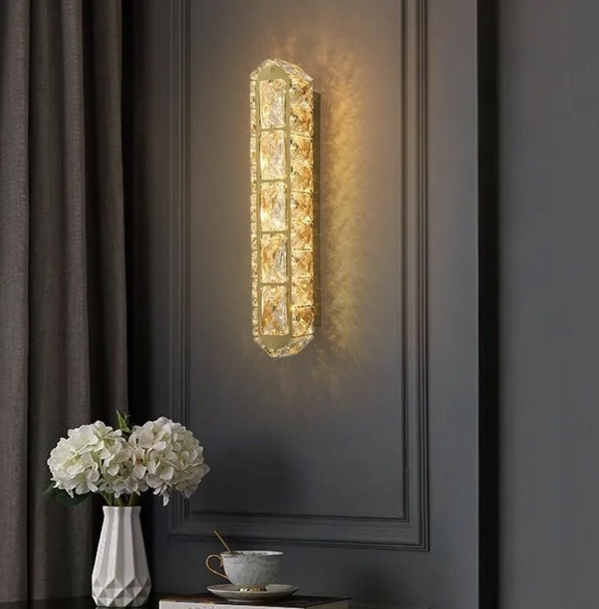 Современная минималистская хрустальная спальня гостиная столовая настенный светильник