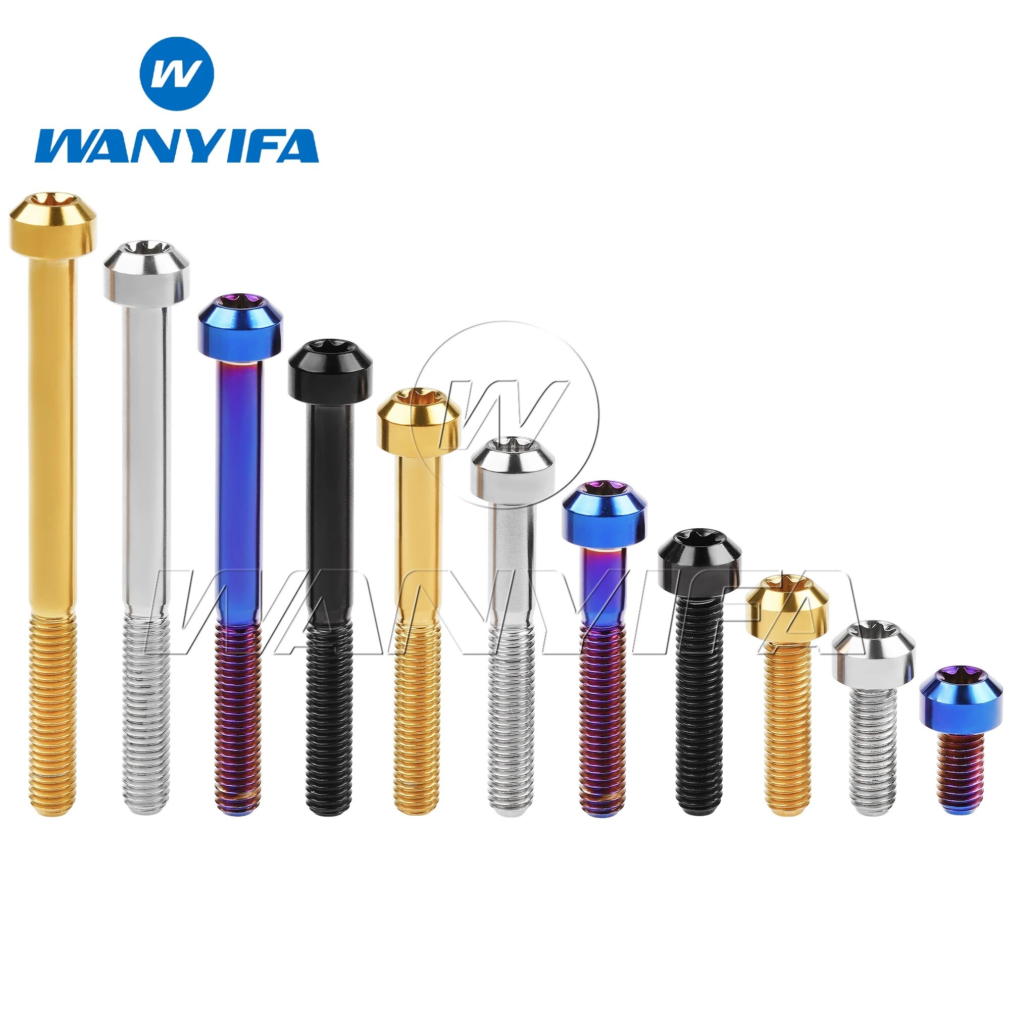 Титановые болты Wanyifa M5x10/15/20/25/30/35/40/45/50/55/60 мм T25 Green, 35mm