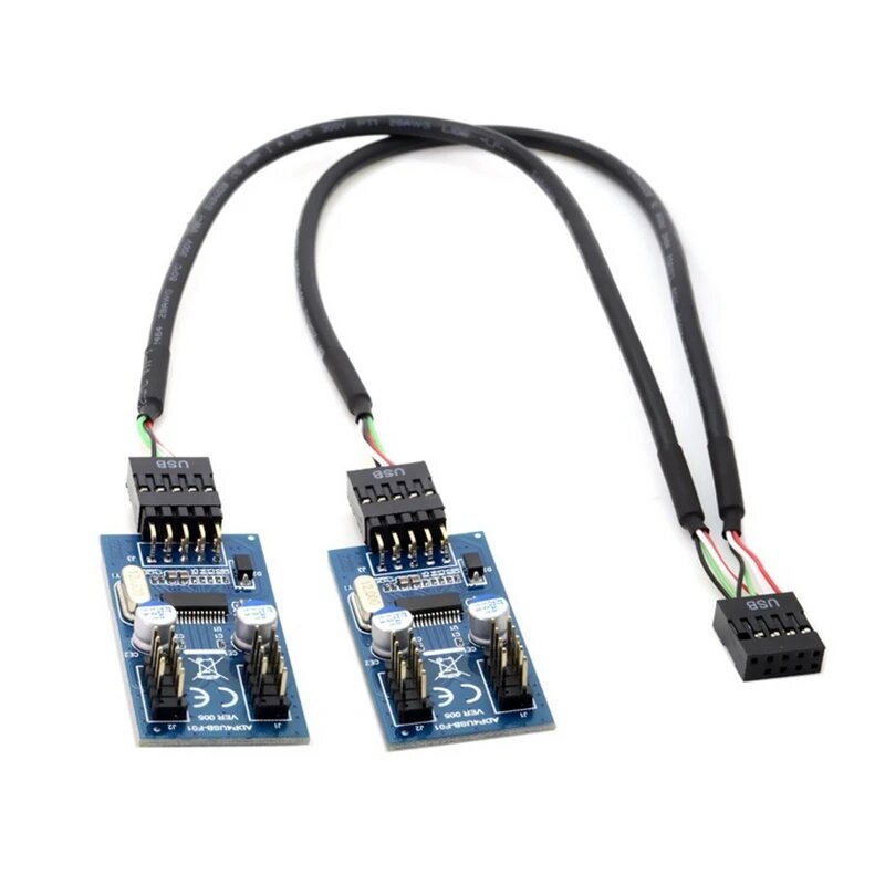 USB 9-контактный разъем для материнской платы, 30 см, разветвитель разъема, от 1 до 2, от 1 до 4, адаптер для кабеля-удлинителя, 9-контактный стандартный разъем