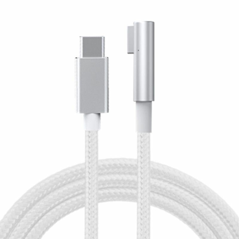 Кабель для зарядки с L-образной головкой в оплетке от Type C до magsafe1 поколения 85 Вт