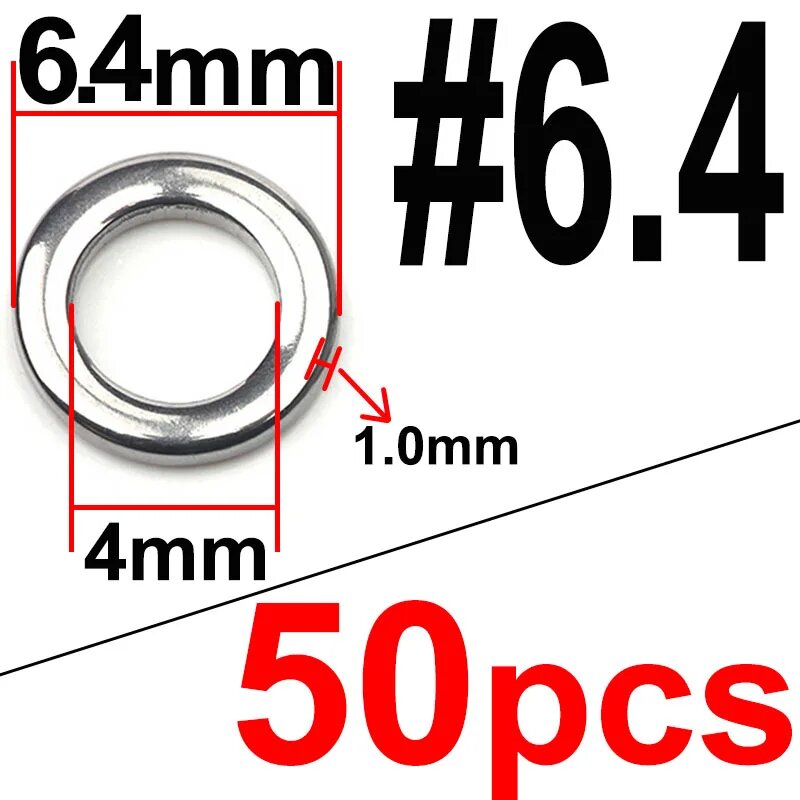 Набор колец для ловли карпа Facifa из нержавеющей стали 50pcs 6.4mm