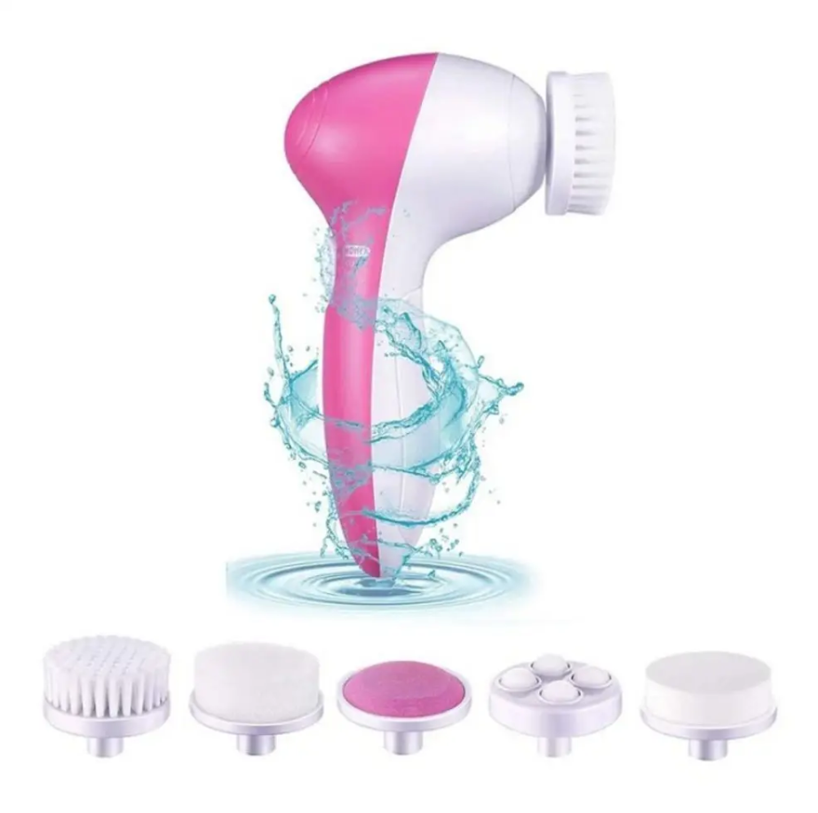 5 в 1 Электрический очиститель и массажер для лица, Массажер для лица, Электрический очиститель кожи, Скраб для красоты, Щетка для ухода за кожей для удаления черных точек, пилинг и массаж, Инструмент для красоты