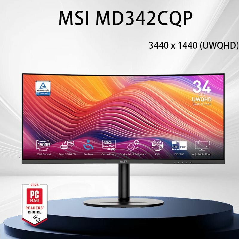 MSI 34" Монитор MSI 34" Монитор Modern MD342CQP, черный, черно-серый Русская вилка-x