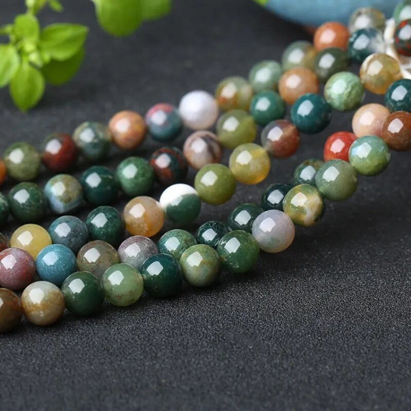 Бусины из индийского агата 4 6 8 10 мм