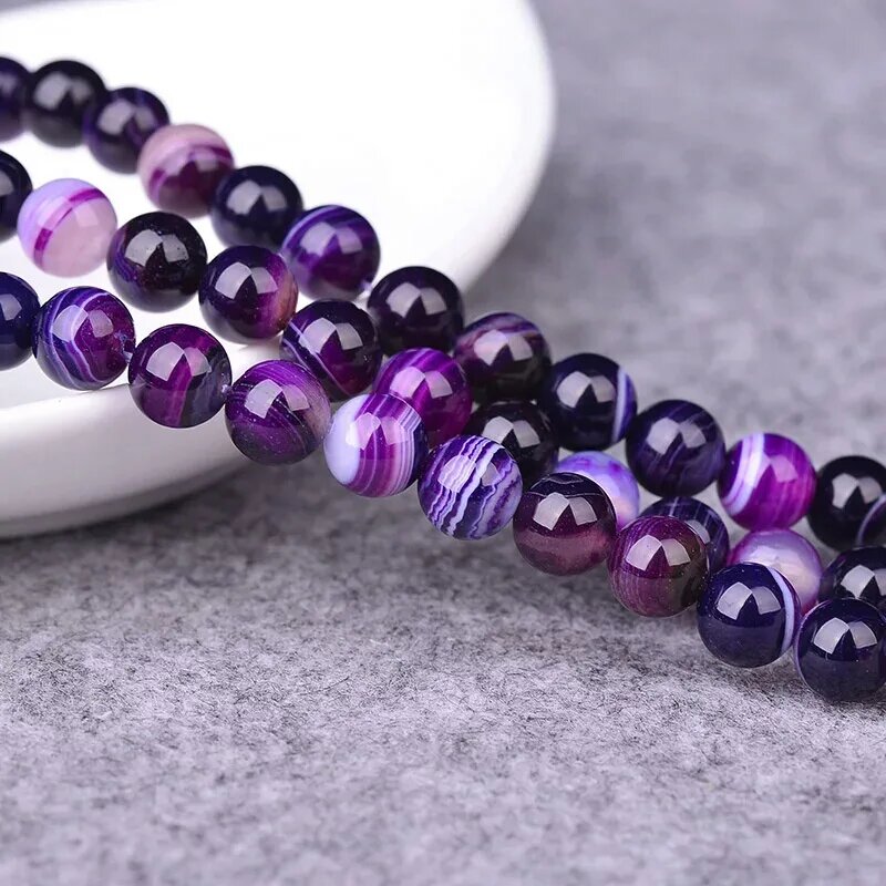 Круглые бусины St.Kunkka из фиолетового агата 4/6/8/10/12 мм 6mm x 62Pcs