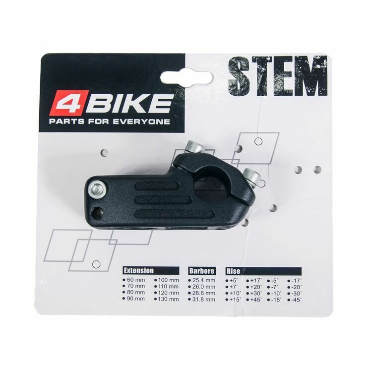 Вынос руля "4BIKE", BMX, алюм, MX-628, L:48 D:22.2мм, FORKS CLAMP:28.6мм, ARV-ST-MX628-4822B