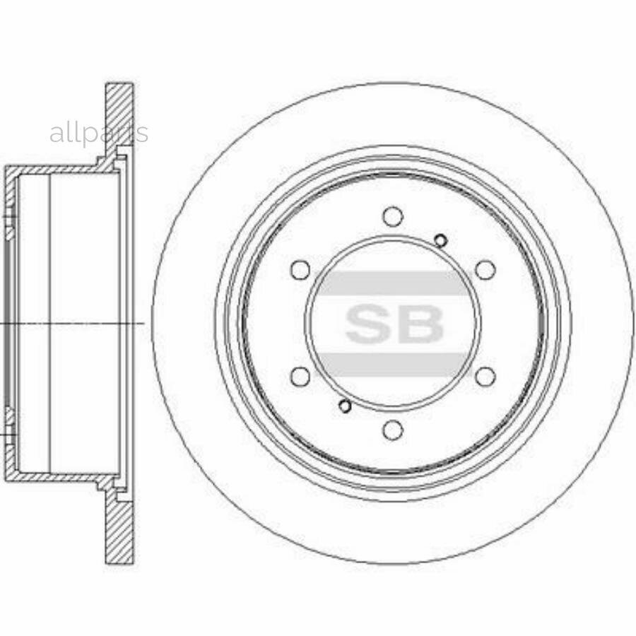 SANGSIN BRAKE SD4335 диск тормозной задний!\ Mitsubishi Pajero 2.4-3.5 91>