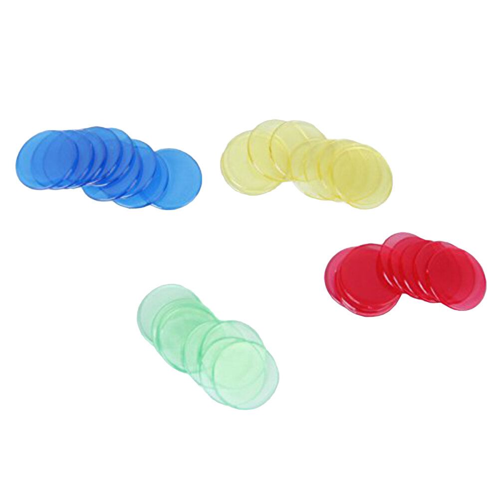 100 шт, 19 мм, прозрачные 4 цветные счетчики, прозрачные счетные фишки, пластиковые маркеры для математической игры в покер