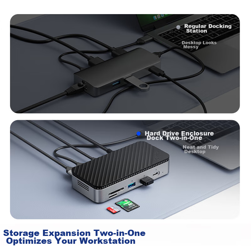 ORICO Hard Drive Enclosure Expansion Dock, Type-C to Ethernet Port, M.2 NVMe SSD Portable Hard Drive Enclosure, USB3.2 High-Speed Laptop MacBook Expansion Dock (Without Hard Drive), M2P7