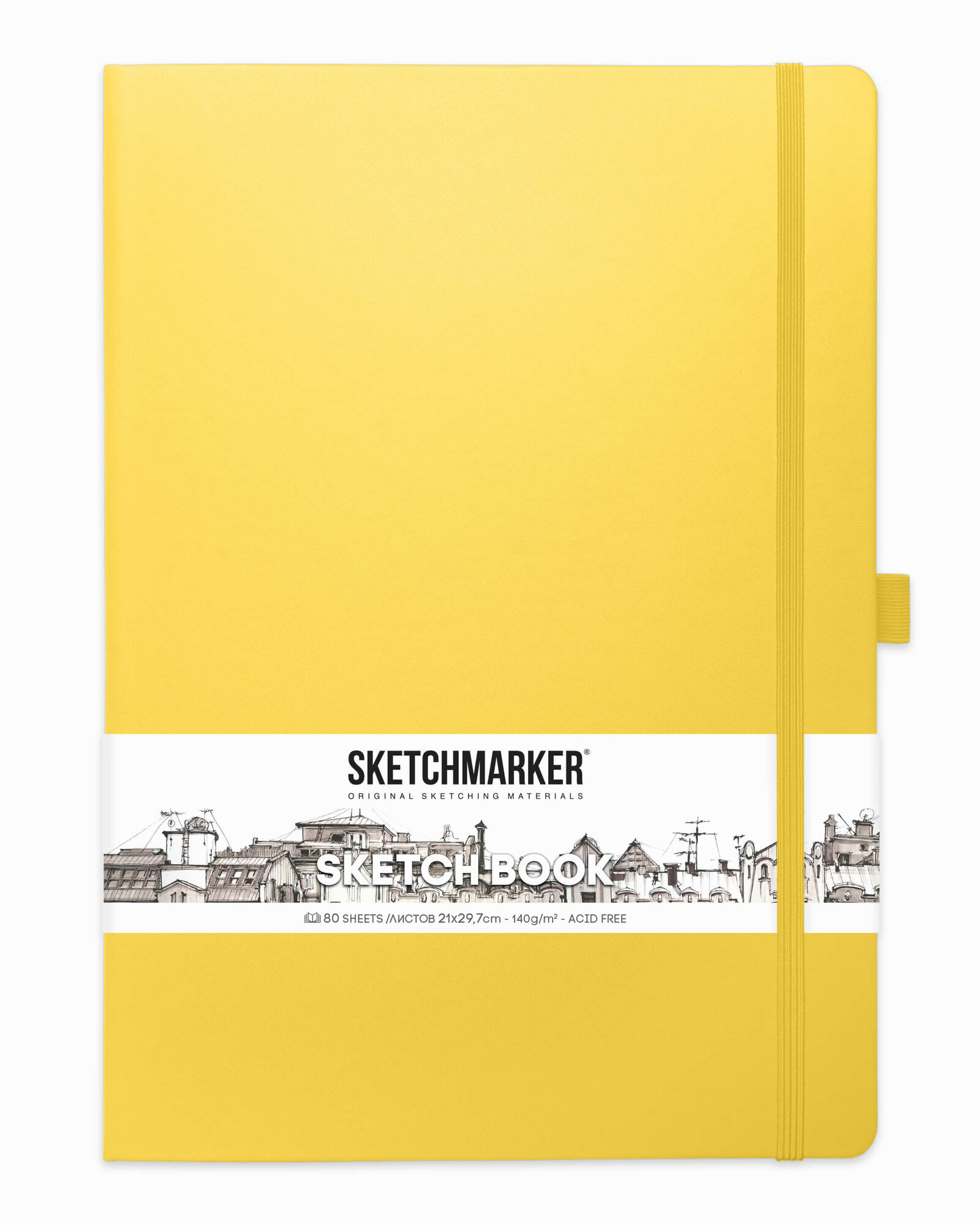 Блокнот для зарисовок Sketchmarker 140г/кв. м 21*29,7см 80л (Лимонный)