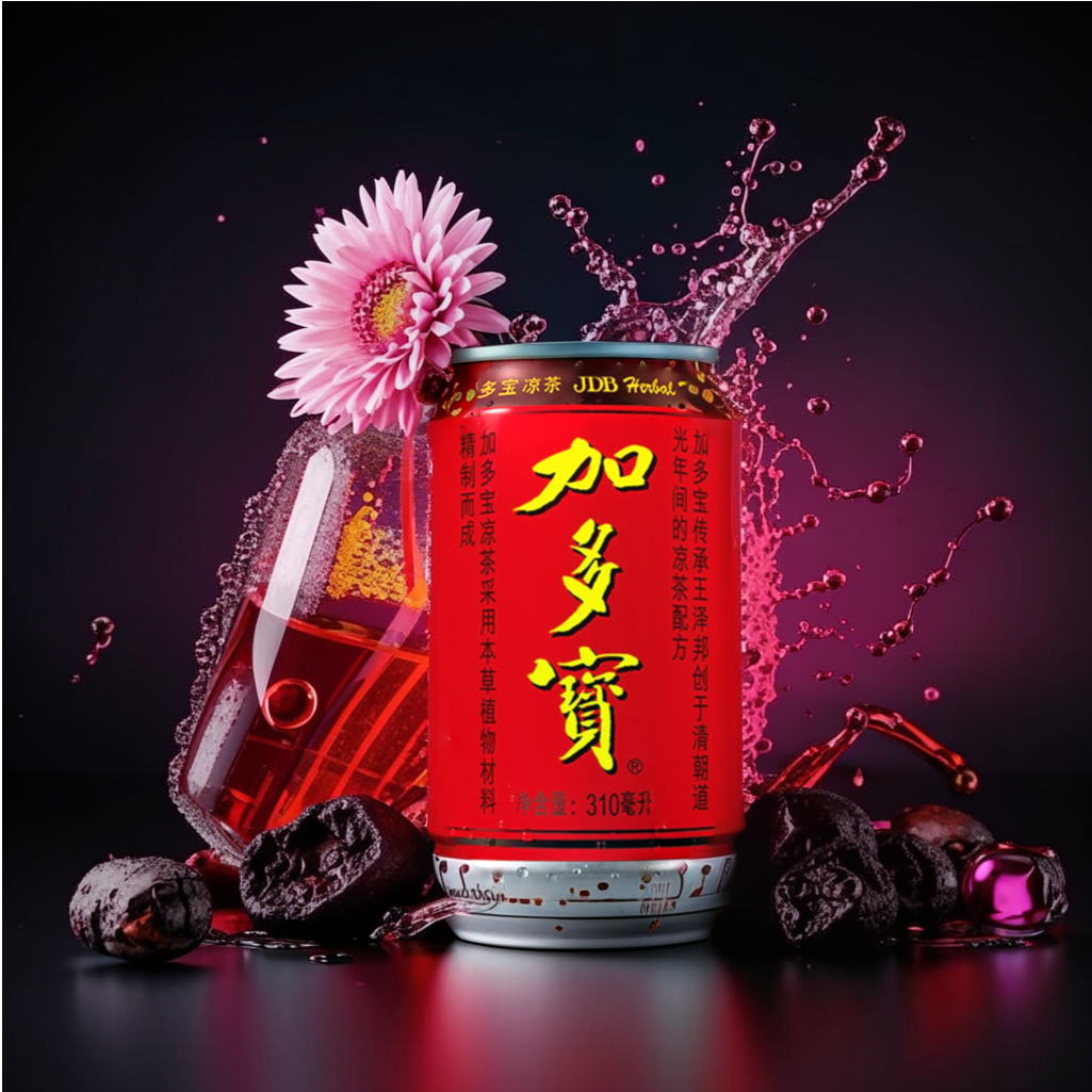 Холодный чай Jiaduobao Herbal Tea: освежающий и тонизирующий напиток 310 мл, Китай