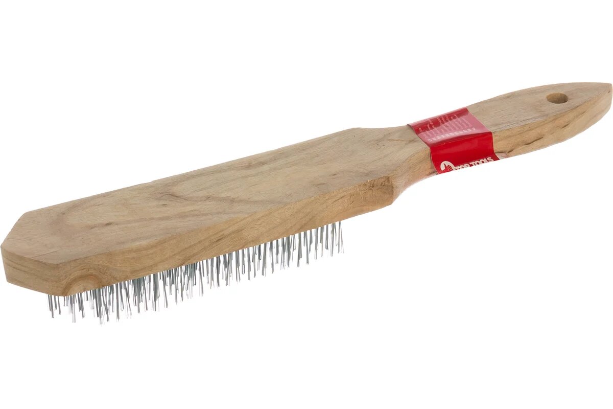 Проволочная щетка Top Tools 6 рядов проволоки с деревянной рукояткой