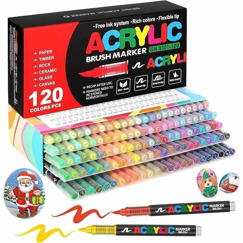GuangNa Маркер Акриловый, 120 шт.