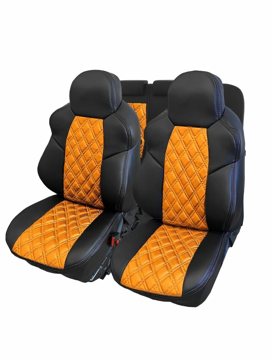 Универсальные чехлы из экокожи с ромбом на автомобильные сиденья